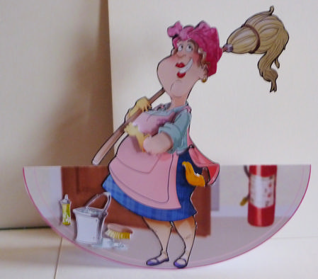 Cleaning Lady Wobble Card. - CUP148662_437 | Craftsuprint