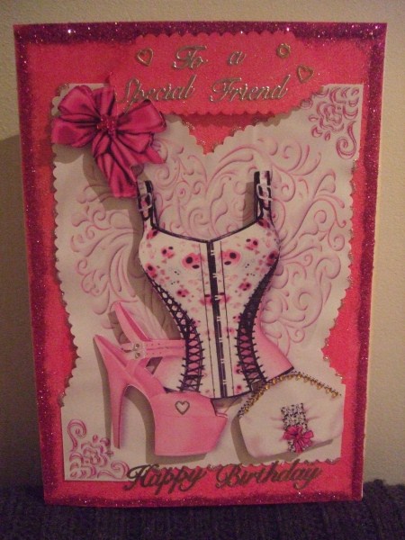Pretty Candy Pink Basque with Shoe A4 - CUP208438_415 | Craftsuprint