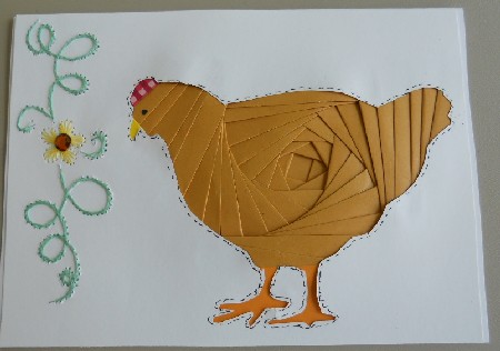 Chicken Iris Folding Pattern - CUP64346_601 | Craftsuprint