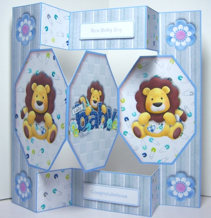 New Baby Boy Octagon Folded Pop-up Card - CUP739198_376 | Craftsuprint