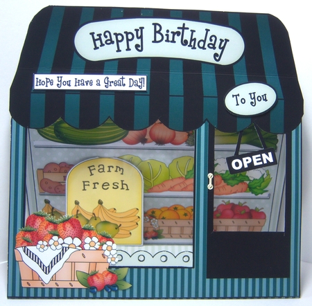 3D Shoppe Window Pop Up Card Kit - Farm Fresh Produce Farm Shop ...