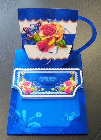 Tea Rose Cup / Mug Shaped Easel Card Kit - CUP533923_1446 | Craftsuprint