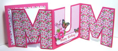 Trifold Mum Block Letters Mothers Day Card - CUP673521_2356 | Craftsuprint