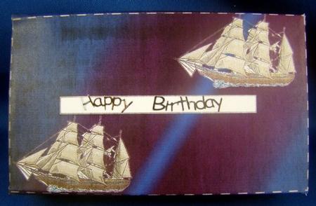 Dark Blue Pocket Tissue Box with Sailing Ship - CUP180425_14 | Craftsuprint