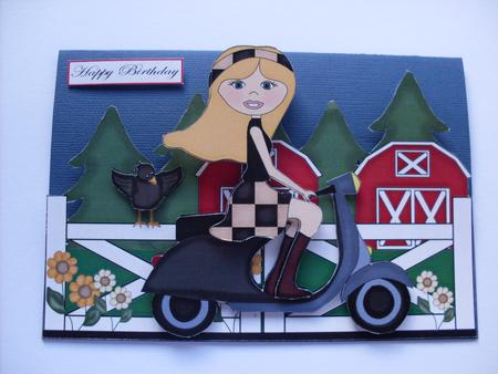 Girl on Motor Scooter Decoupage - CUP32819_29 | Craftsuprint