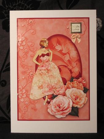 A4 Elegant Lady & Roses in Peachy Pink Part 2 - CUP75500_68 | Craftsuprint