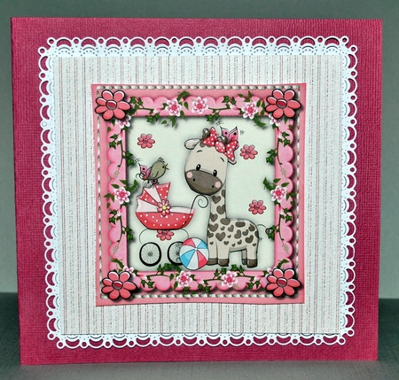 Cute Giraffe with Pink Pram - CUP732382_1398 | Craftsuprint
