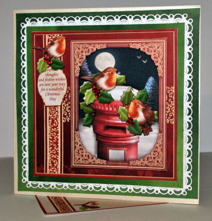 CHRISTMAS ROBINS ON POST BOX 7.5 Decoupage & Insert Mini Kit - Photo by ...
