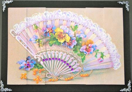 Frilly Fan with Pansies - Side Stacker - CUP75906_499 | Craftsuprint