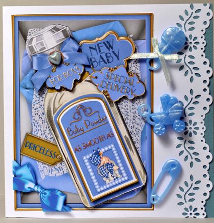New Baby Boy Baby Powder 7x5in Decoupage Step-by-step - CUP187093_10 ...