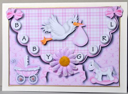 Special Delivery Baby Girl Envelope Card with Decoupage - CUP196416_56 ...