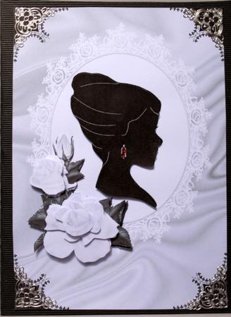 Cameo on a Lace Doily with Roses - CUP110181_16 | Craftsuprint