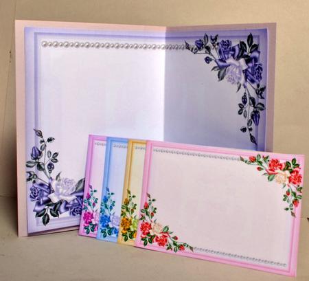 6 Roses & Pearls Card Inserts - Cu Ok - CUP390737_99 | Craftsuprint