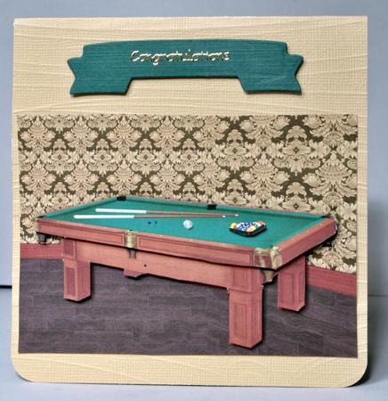 Pool Table Card Front with Decoupage - CUP332090_376 | Craftsuprint