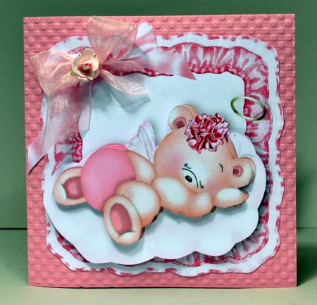 Sleepy Pink Angel Teddy in Ruffle Satin Frame - CUP443391_415 ...