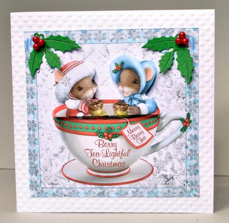 Two Little Christmas Mice Sitting in a Teacup 8x8 - CUP548535_415 ...