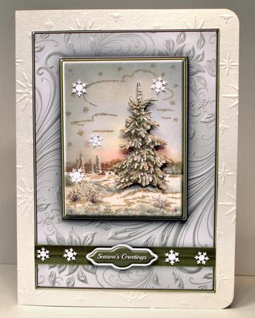Snowy Christmas Tree Quick Card - CUP554617_37 | Craftsuprint