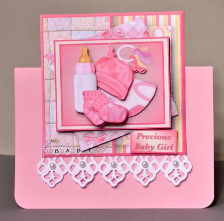 New Baby Girl Multi-layer Card Mini Kit - CUP586223_1648 | Craftsuprint