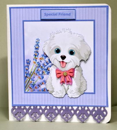 Cute White Dog Card with Decoupage - CUP590548_8 | Craftsuprint