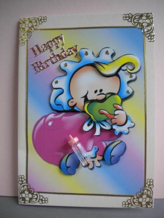 Cartoon Baby Girl Quick Card - CUP61344_631 | Craftsuprint