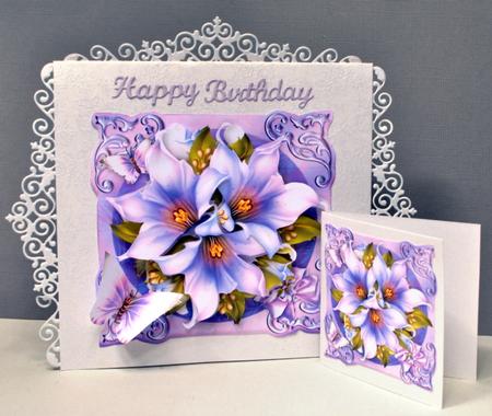 Soft Vintage Violet Flowers Card - CUP622341_1641 | Craftsuprint