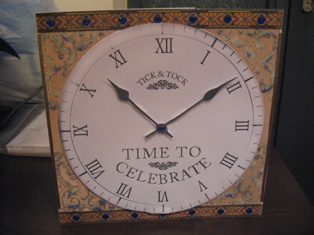 8 x 8 Time to Celebrate Clock Topper with 3D Decoupage Hands - Photo by ...