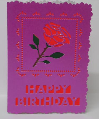 Happy Birthday Rose Card Template File - CUP705442_1929 | Craftsuprint
