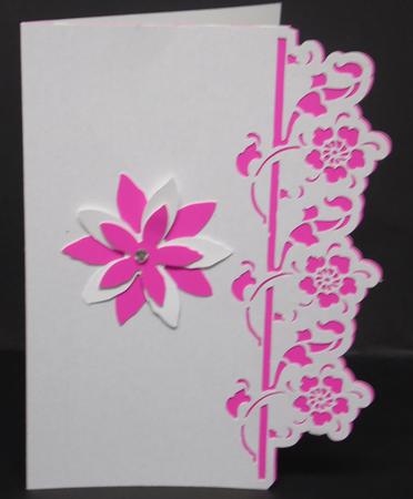 Border Edge Card 17 with Flower - CUP691107_198 | Craftsuprint