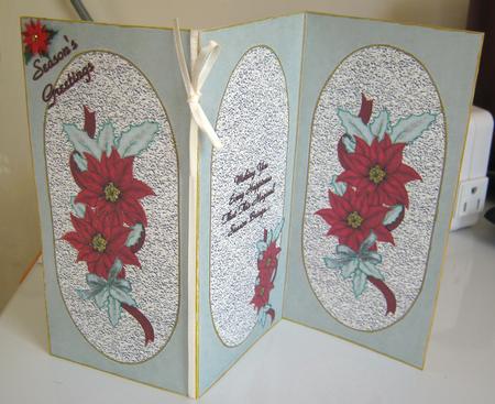 Double Poinsettia Tri-fold Christmas Card - CUP11242_108 | Craftsuprint