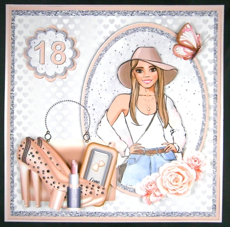 Pretty lady card decoupage mini kit - CUP1113016_1894 | Craftsuprint