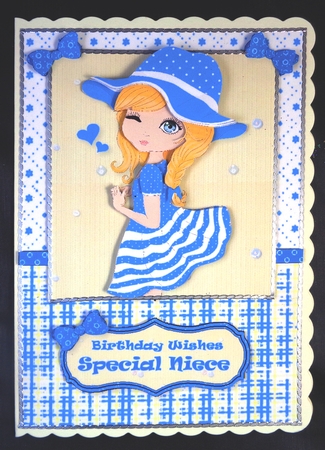 True Blue Love Heart Girl Card Front & Decoupage - CUP745397_38 ...