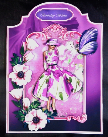 Floral Fancy Screen Shaped Card Front with Step by Step - CUP764787_168 ...