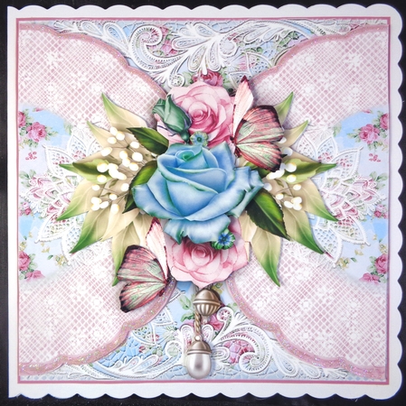 Blue Rose Floral Lace Card Front Kit - CUP775269_1483 | Craftsuprint