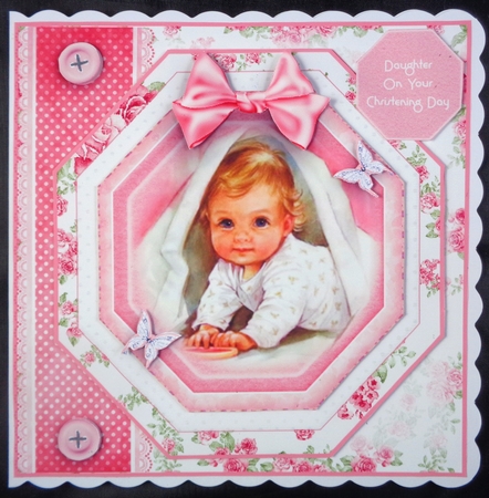 Christening Baby Girl Card Front Kit - CUP802509_1483 | Craftsuprint