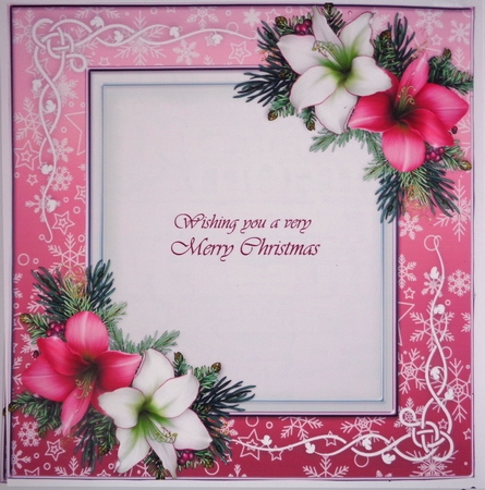 Beautiful Pink Christmas Frame With Lillies 8x8 - CUP817105_983 ...