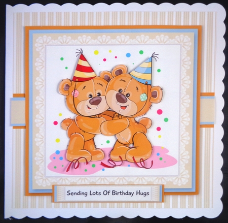 Sending Lots Of Birthday Hugs Topper Plus Gift Tag - Photo by Linda Short
