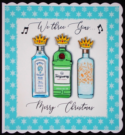 Gin themed Christmas card toppers 6x6 - Photo by Linda Short