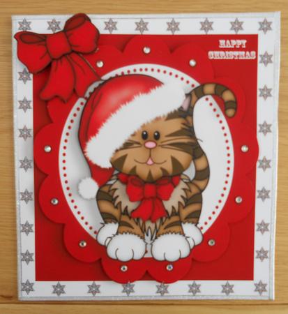 Cute Cat with Santa Hat 8x8 - CUP559730_983 | Craftsuprint