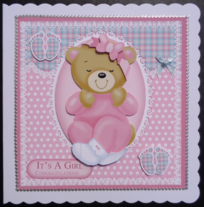 Baby Girl Single Sheet Quick Cute Card - CUP623444_1446 | Craftsuprint