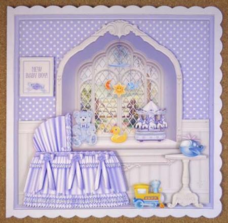 New Baby Boy Square Ornate Arched Window Mini Kit - Photo by Linda Short