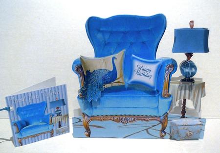 Blue Armchair Shaped Card Plus Gift Card - CUP623215_2120 | Craftsuprint