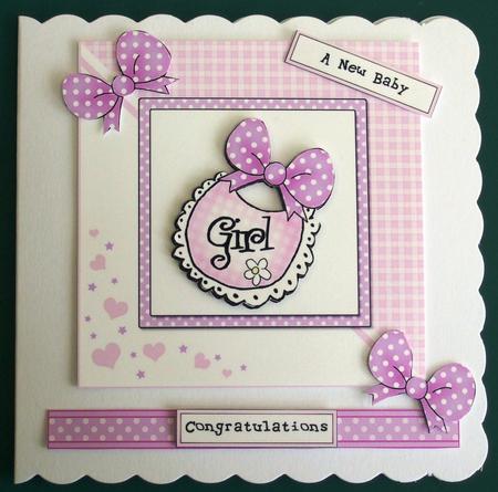 New Baby Girl Quick Card with Decoupage - CUP27528_359 | Craftsuprint