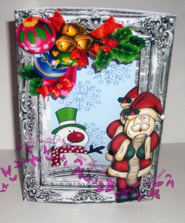 Christmas Inside Out Card 3D Santa and the Snowman - Photo by Louisa Price