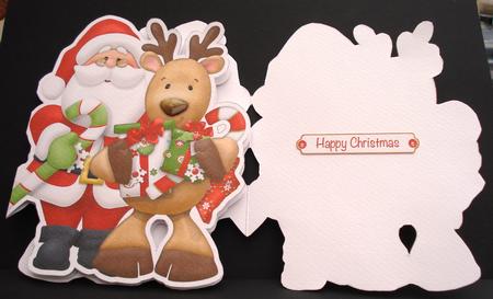 Santa & Rudolph - Shaped Christmas Card - CUP362214_614 | Craftsuprint
