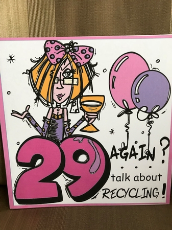 Birthday Girl! I am 29 Again, in pink with champers 8x8 - CUP898958_415 ...