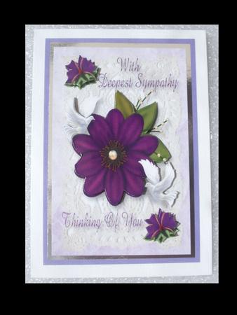 Sympathy Card with Purple Flower & Doves A4 - CUP220177_415 | Craftsuprint
