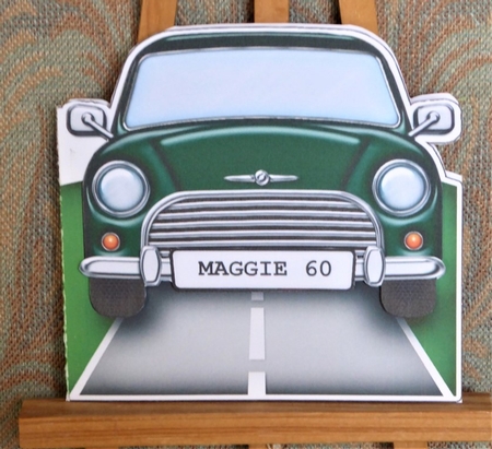 3D Mini Car Shaped Card with decoupage - Photo by Lynn Butters