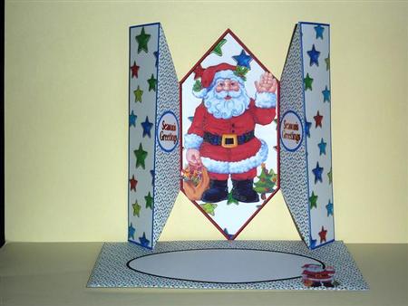 Santa Claus - Diamond Fold Card - CUP229552_66 | Craftsuprint