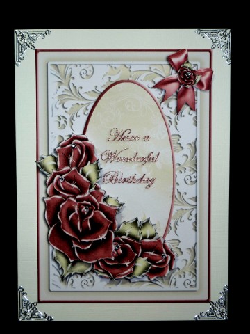Shimmering Roses Birthday Card Front - CUP271212_1065 | Craftsuprint