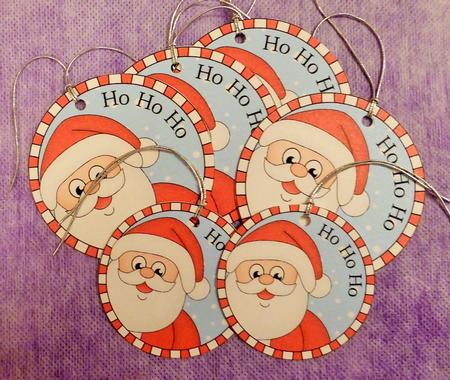 Santa Round Christmas Gift Tags - CUP587475_359 | Craftsuprint